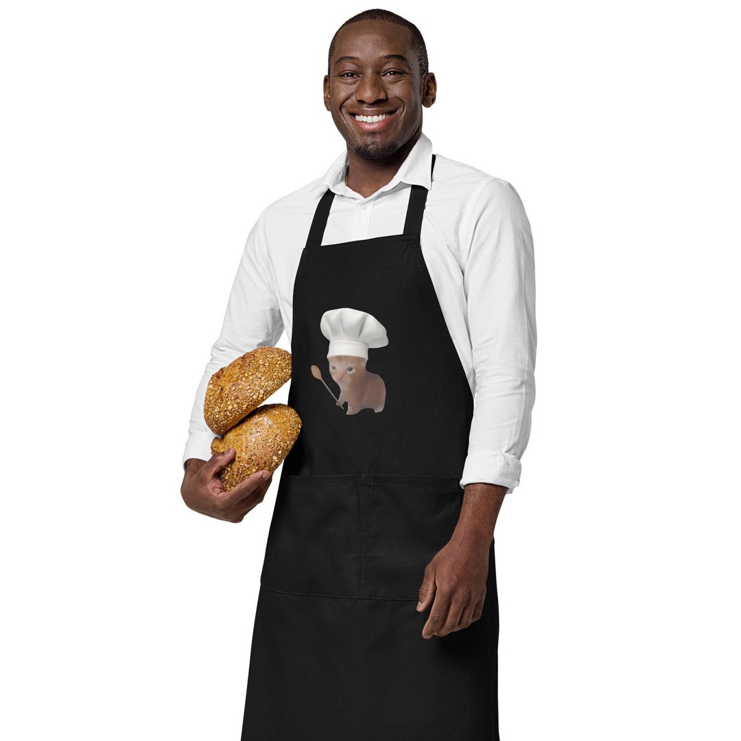 Funny Cat Chef Apron Meme Cooking Apron With Chef Hat Design Cute Cat ...