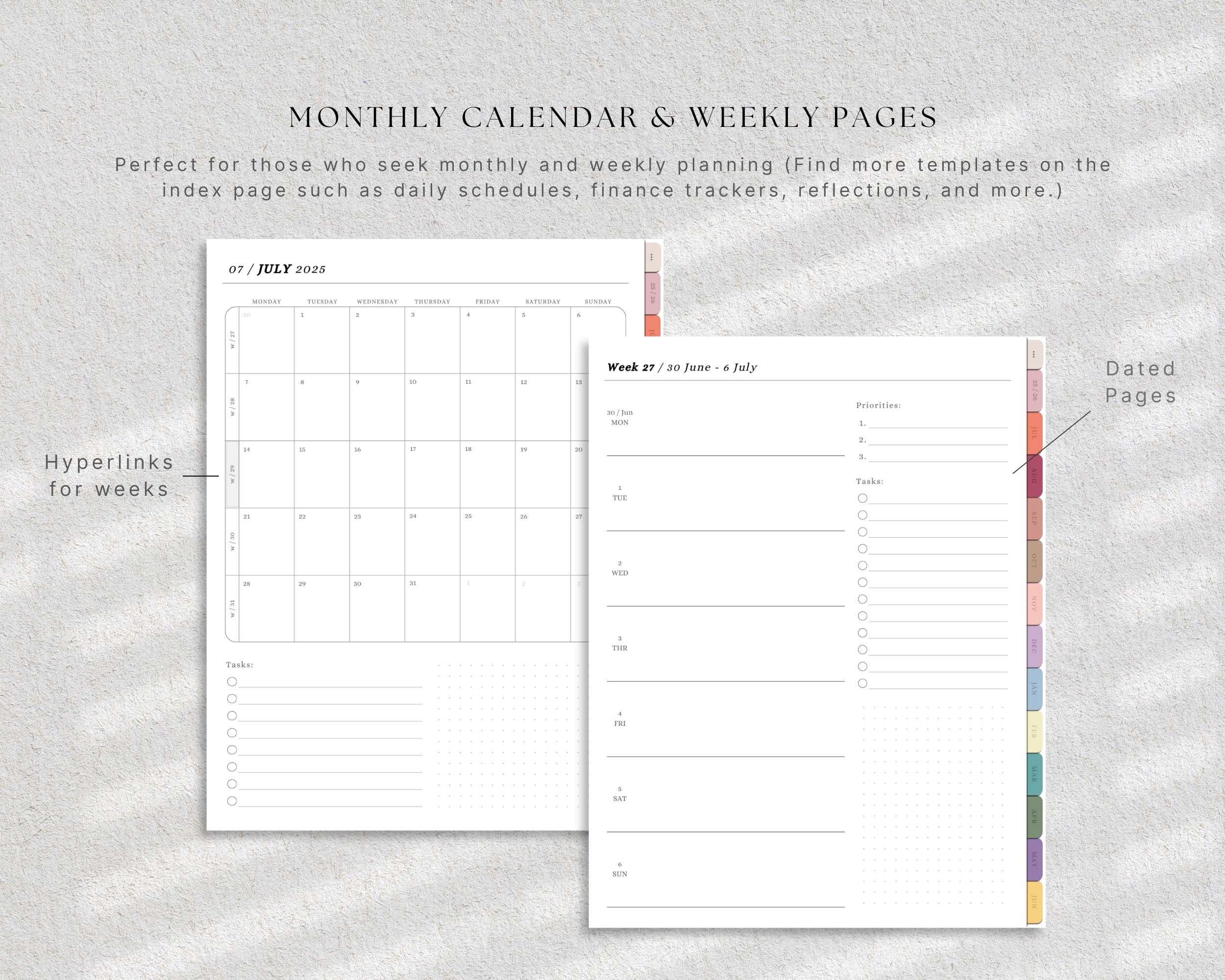 2025-2026 Midyear Digital Student Planner: Weekly, Hyperlinked (PDF) - Etsy