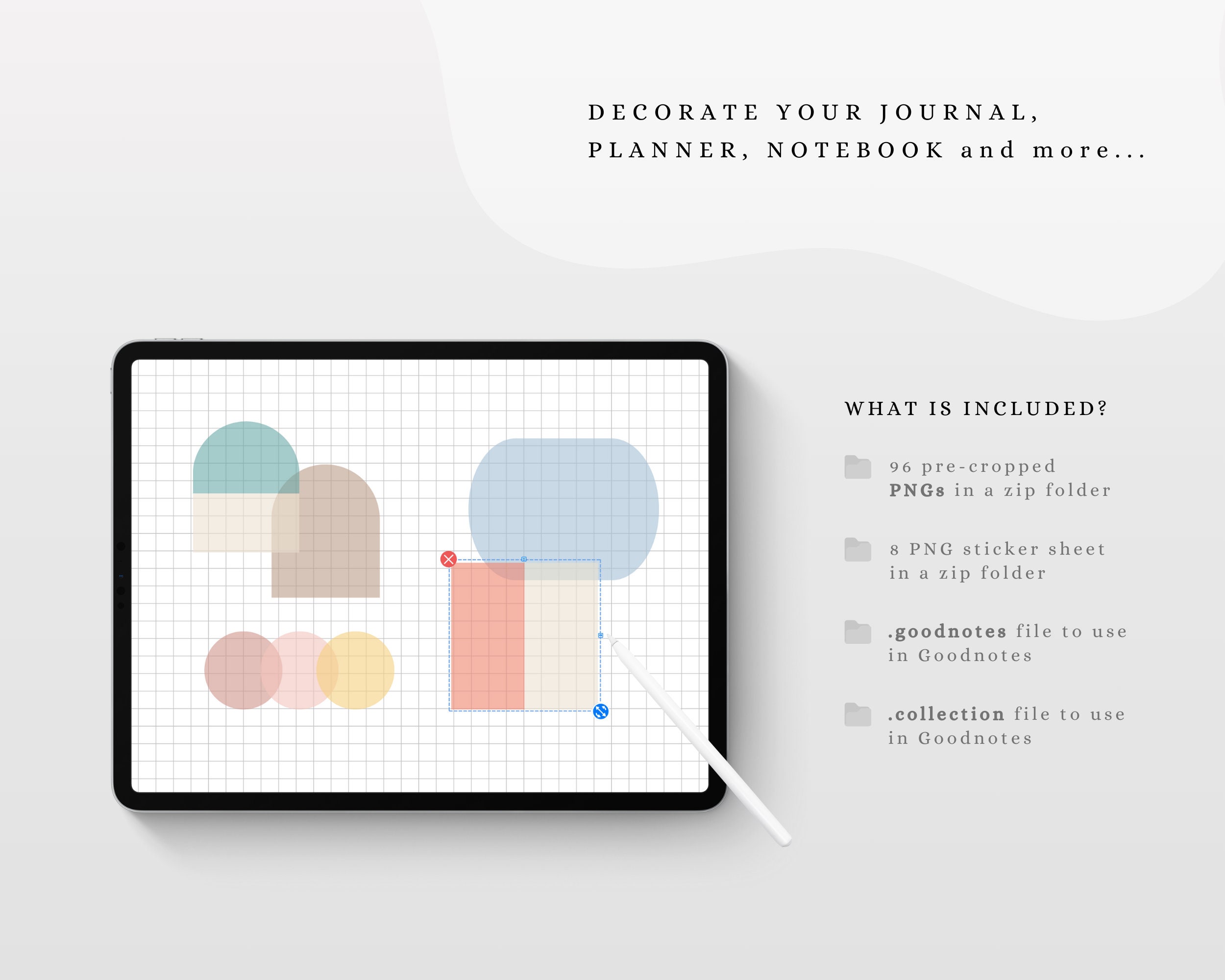 Transparent Stickers Digital, Goodnotes Stickers, Digital Sticky Notes ...