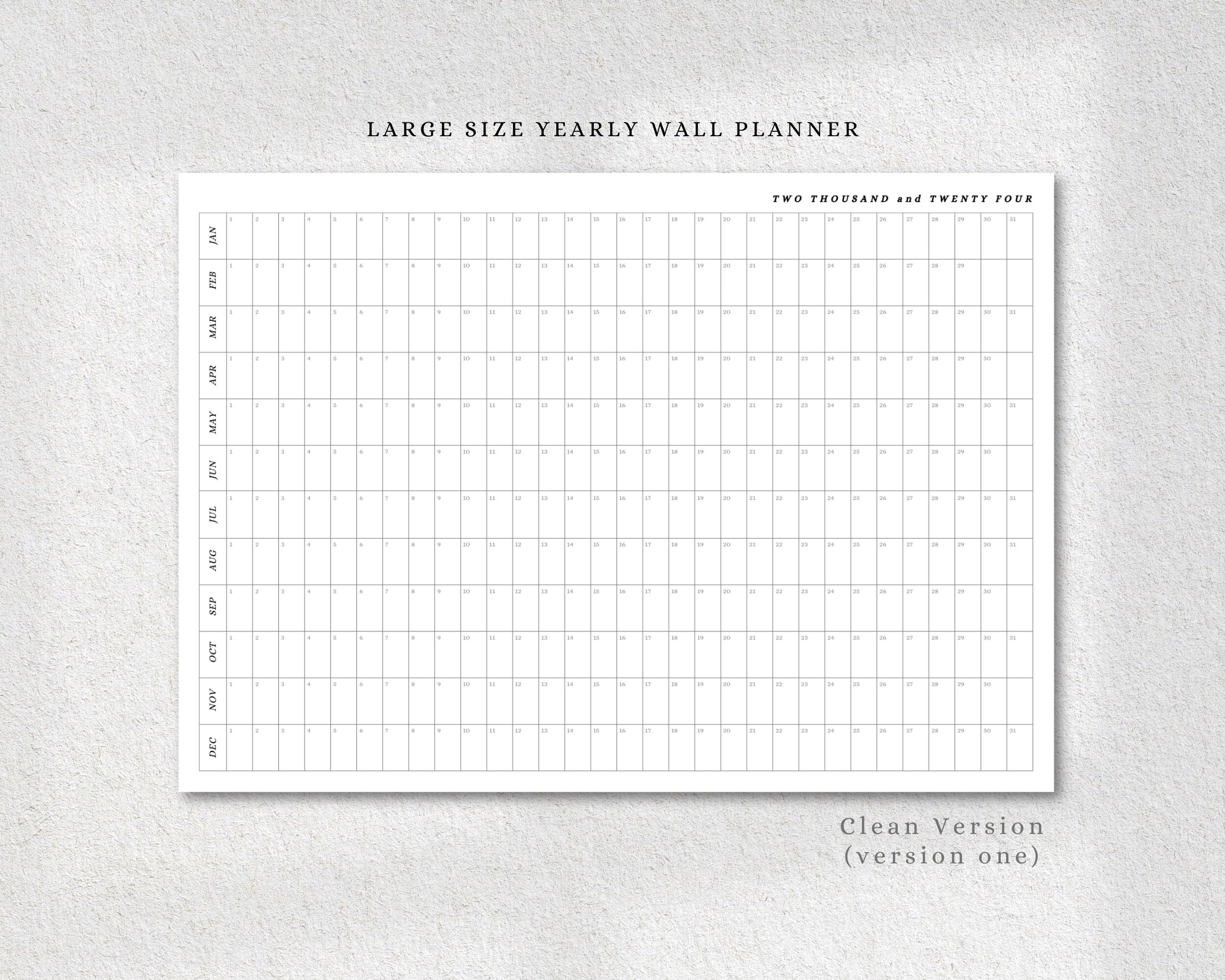 2024 Year at a Glance Planner, 2024 Yearly Wall Calendar Landscape ...