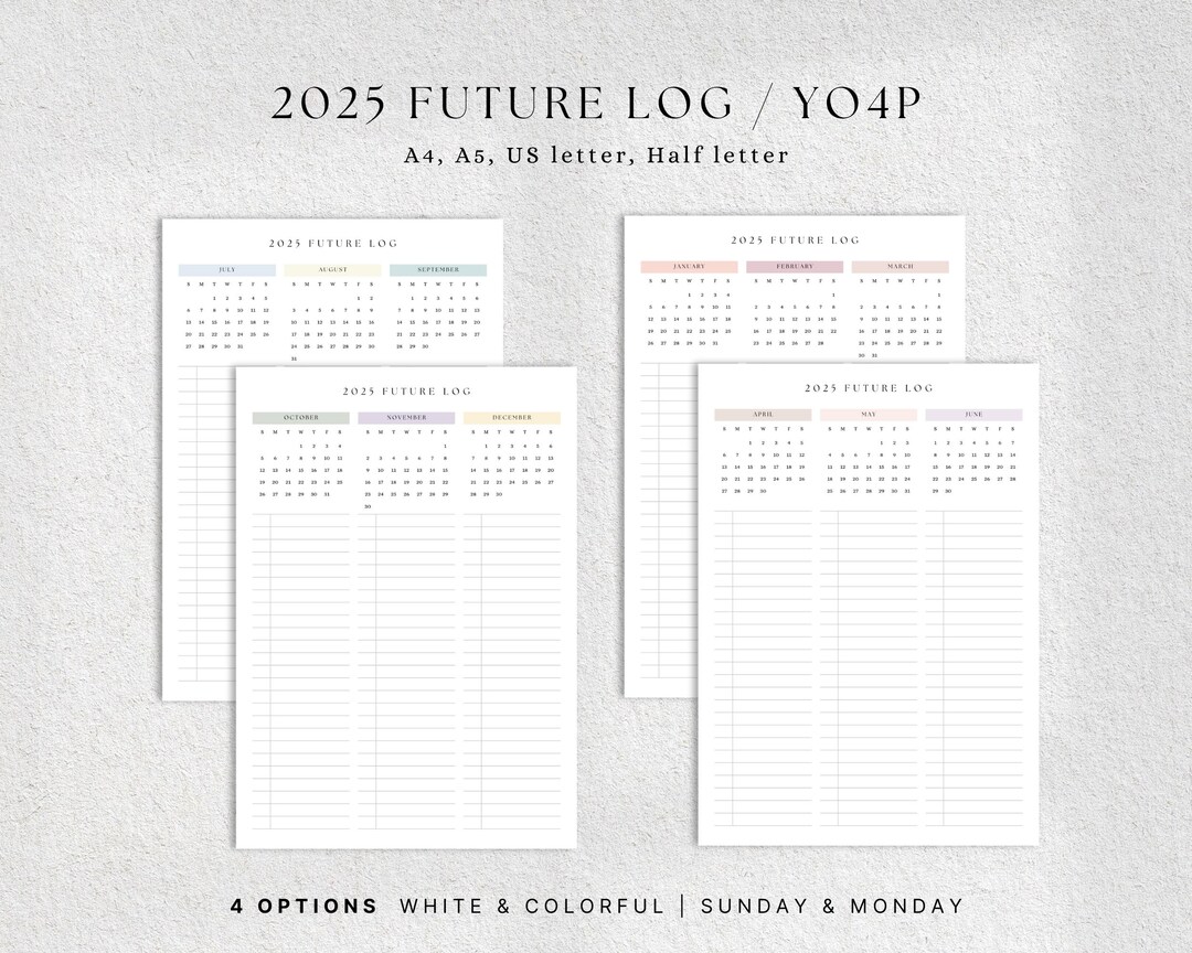 2025 Future Log Planner: Yearly Overview (digital Download) - Etsy