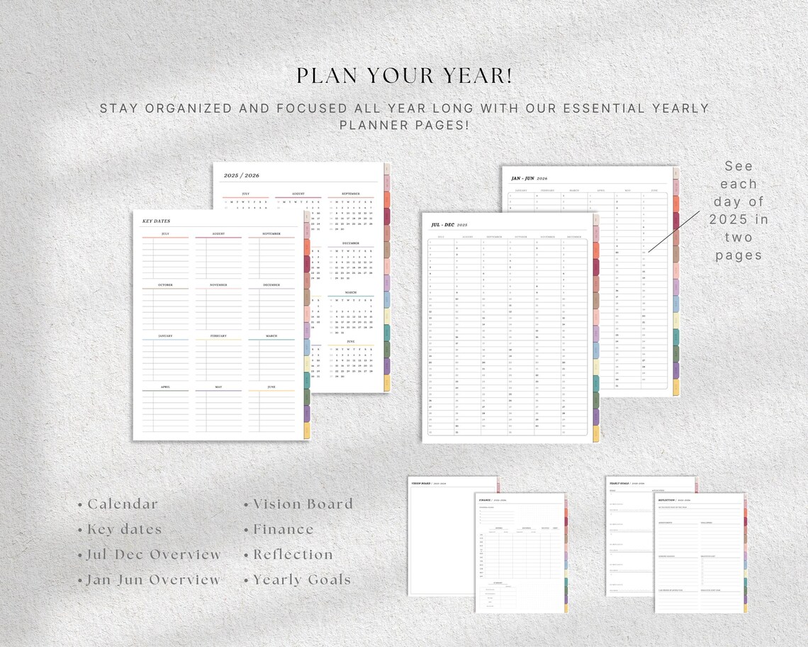 2025-2026 Midyear Digital Student Planner: Weekly, Hyperlinked (PDF) - Etsy