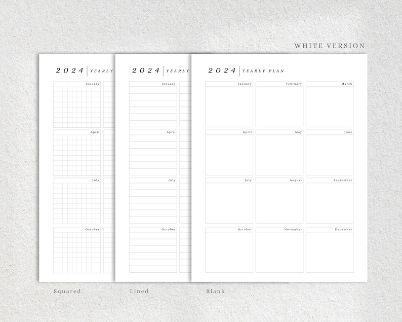 2025 Year on One Page Planner Printable, 2025 Yearly Overview, Year at ...