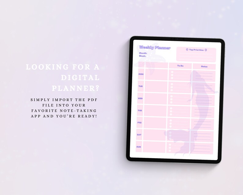 Mermaid Planner Printable, A4 A5 Letter, Pink Planner Bundle, Undated ...