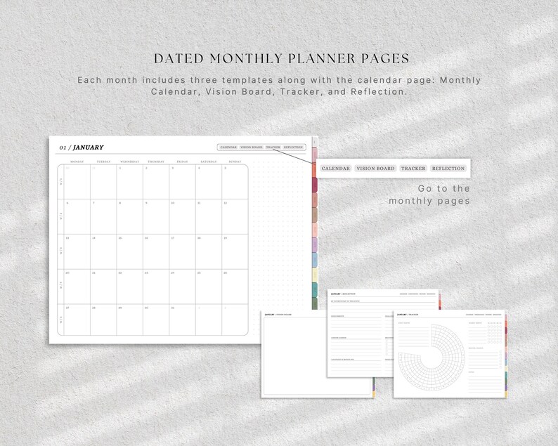 2025 Monthly Digital Planner, Landscape Calendar for Goodnotes, Xodo ...