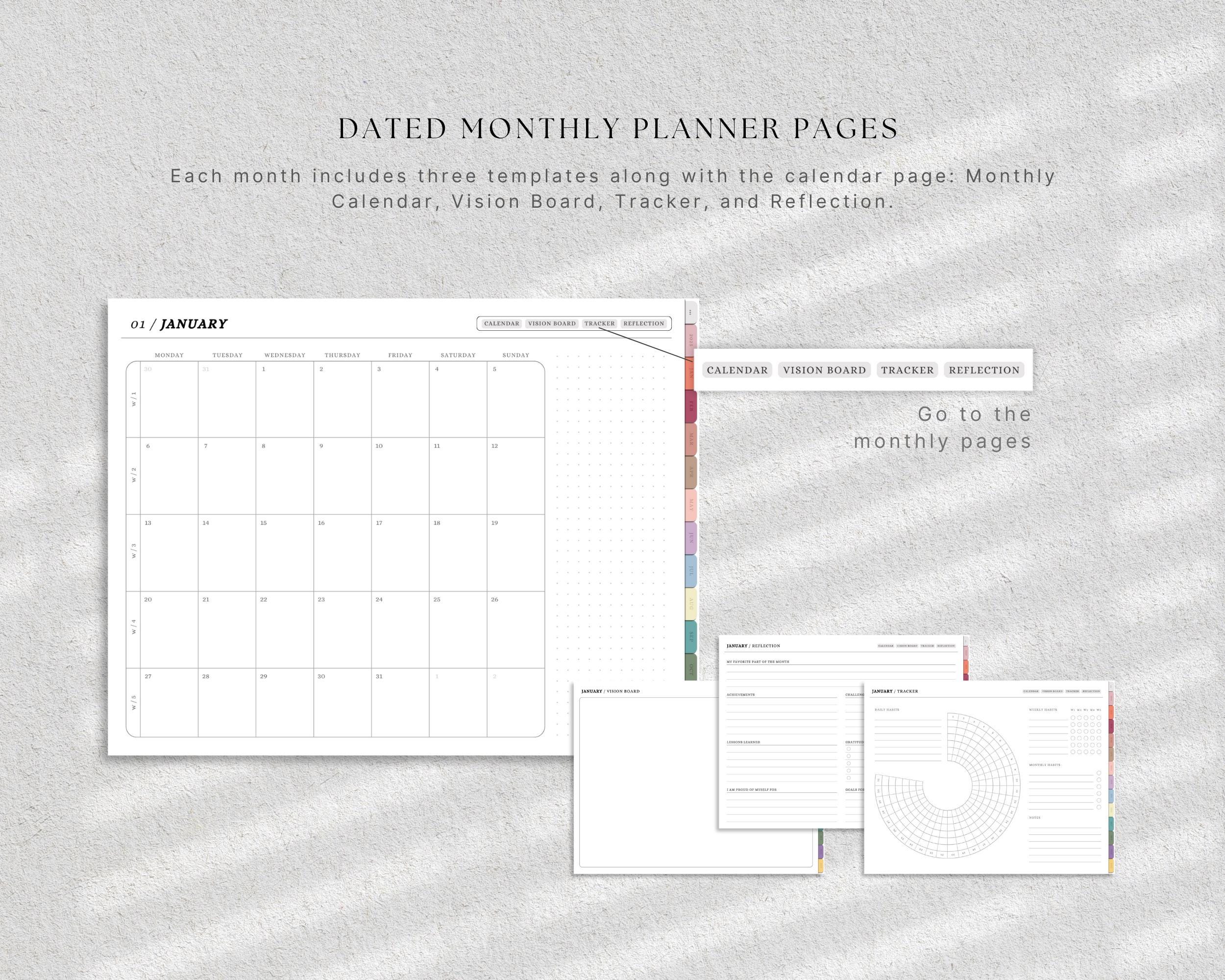 2025 Monthly Digital Planner, Landscape Calendar for Goodnotes, Xodo ...