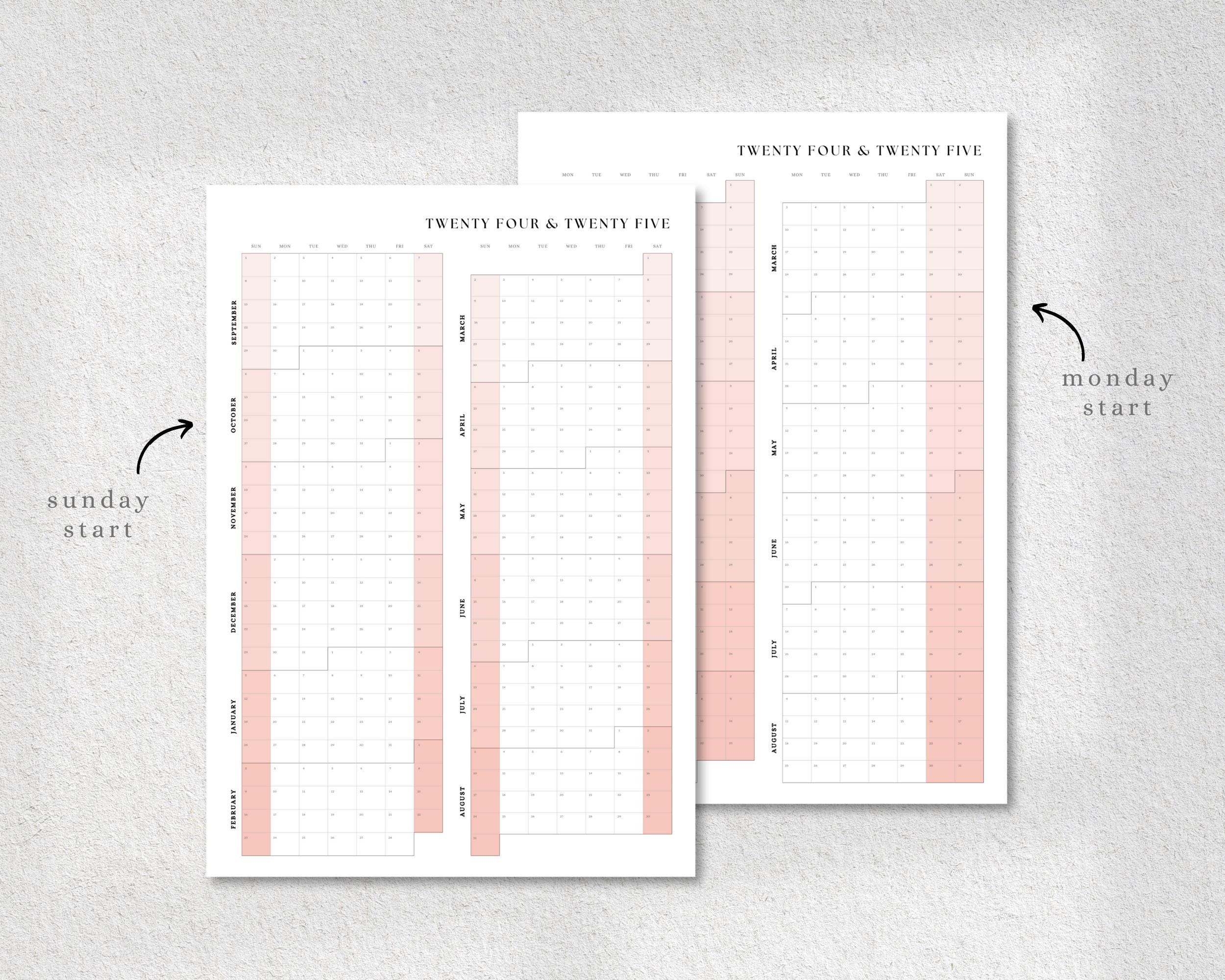 2024 2025 Academic Wall Calendar, Portrait Large Printable Calendar ...