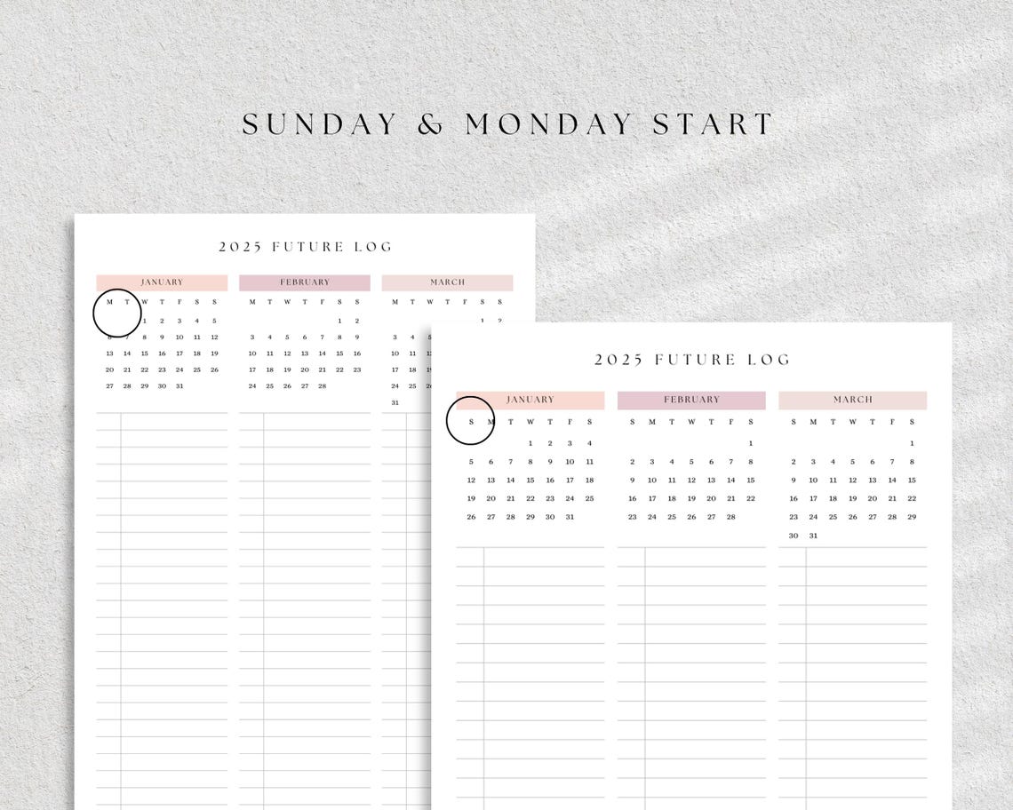 2025 Future Log Planner: Yearly Overview (digital Download) - Etsy