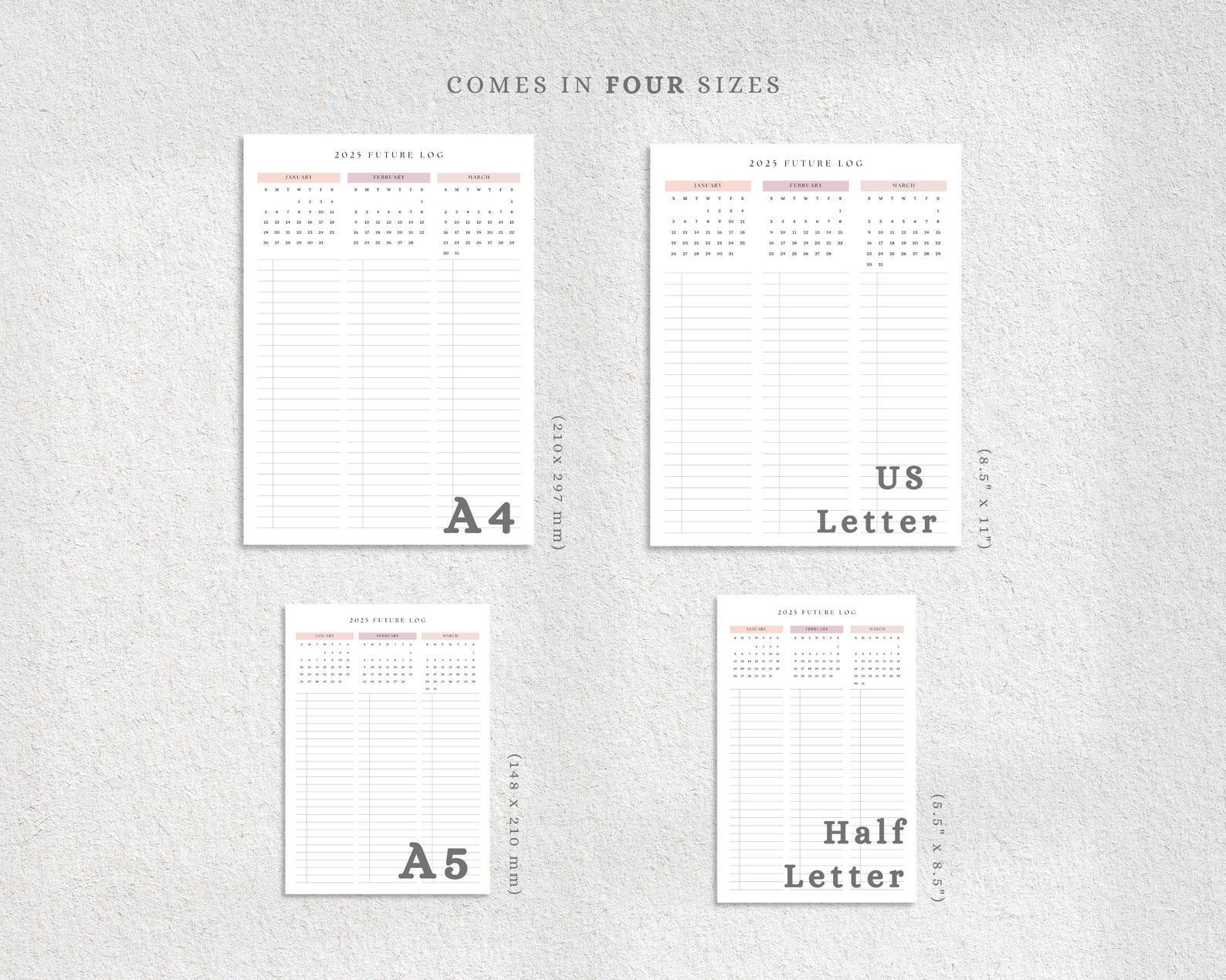2025 Future Log Planner: Yearly Overview (digital Download) - Etsy