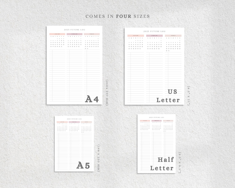 2025 Future Log Planner: Yearly Overview (digital Download) - Etsy