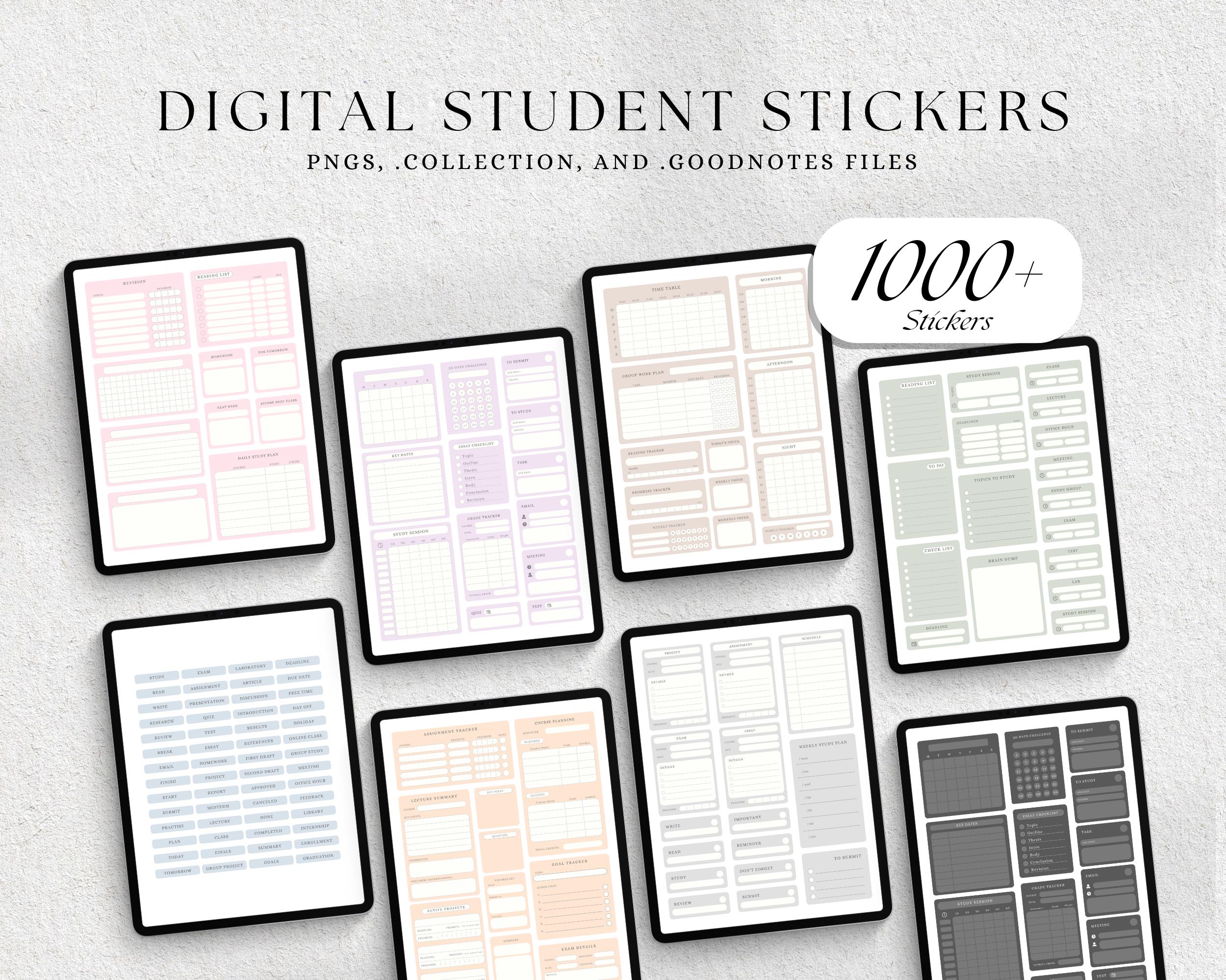 Academic Student Stickers Digital , Goodnotes School Stickers ...
