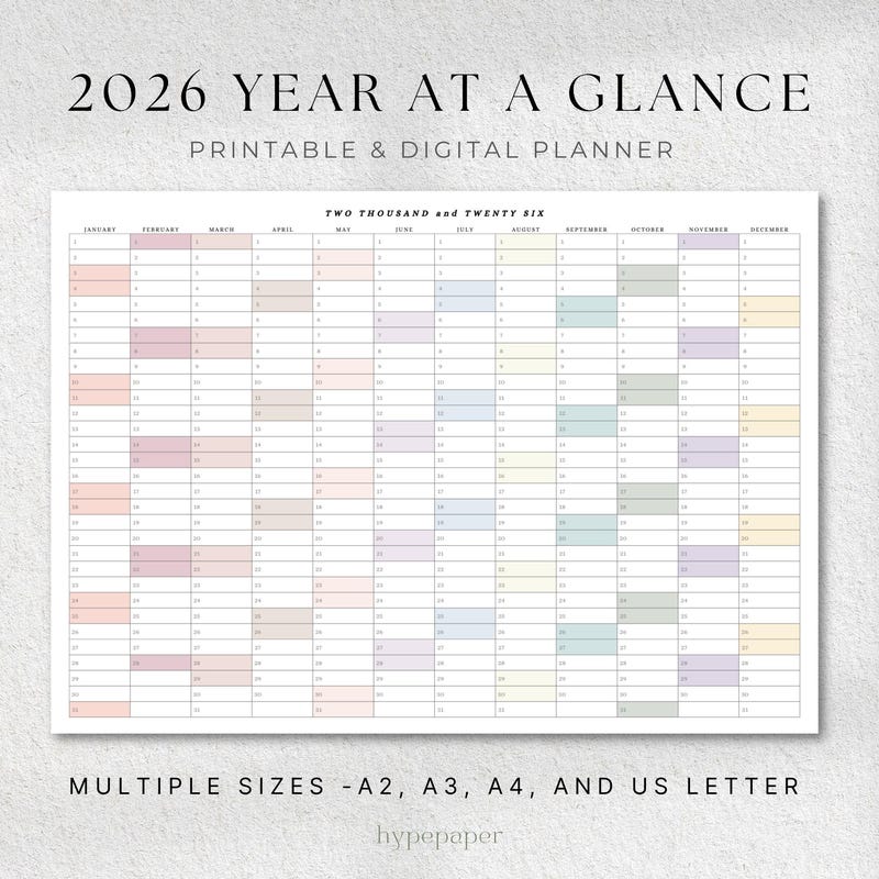 Year at a Glance - Etsy