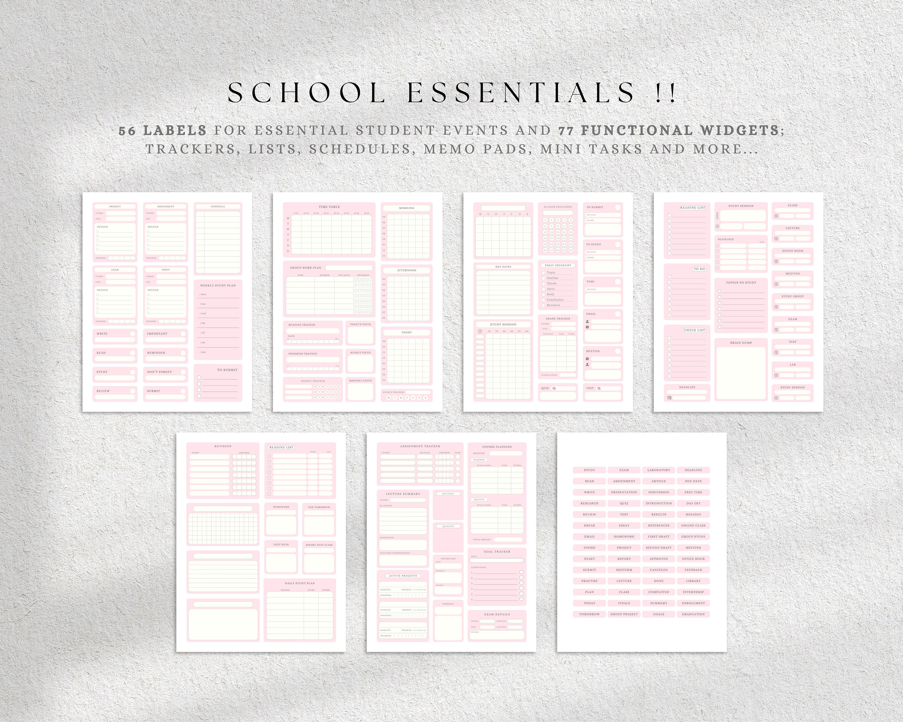 Academic Student Stickers Digital , Goodnotes School Stickers ...