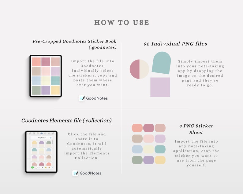 Transparent Stickers Digital, Goodnotes Stickers, Digital Sticky Notes ...