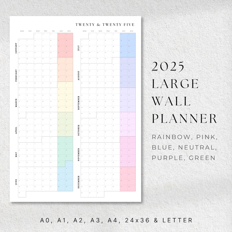 Giant Wall Calendar by Week - Etsy