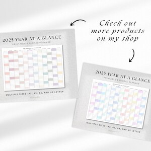 2025 Year at A Glance Wall Planner: Landscape Calendar (printable PDF ...