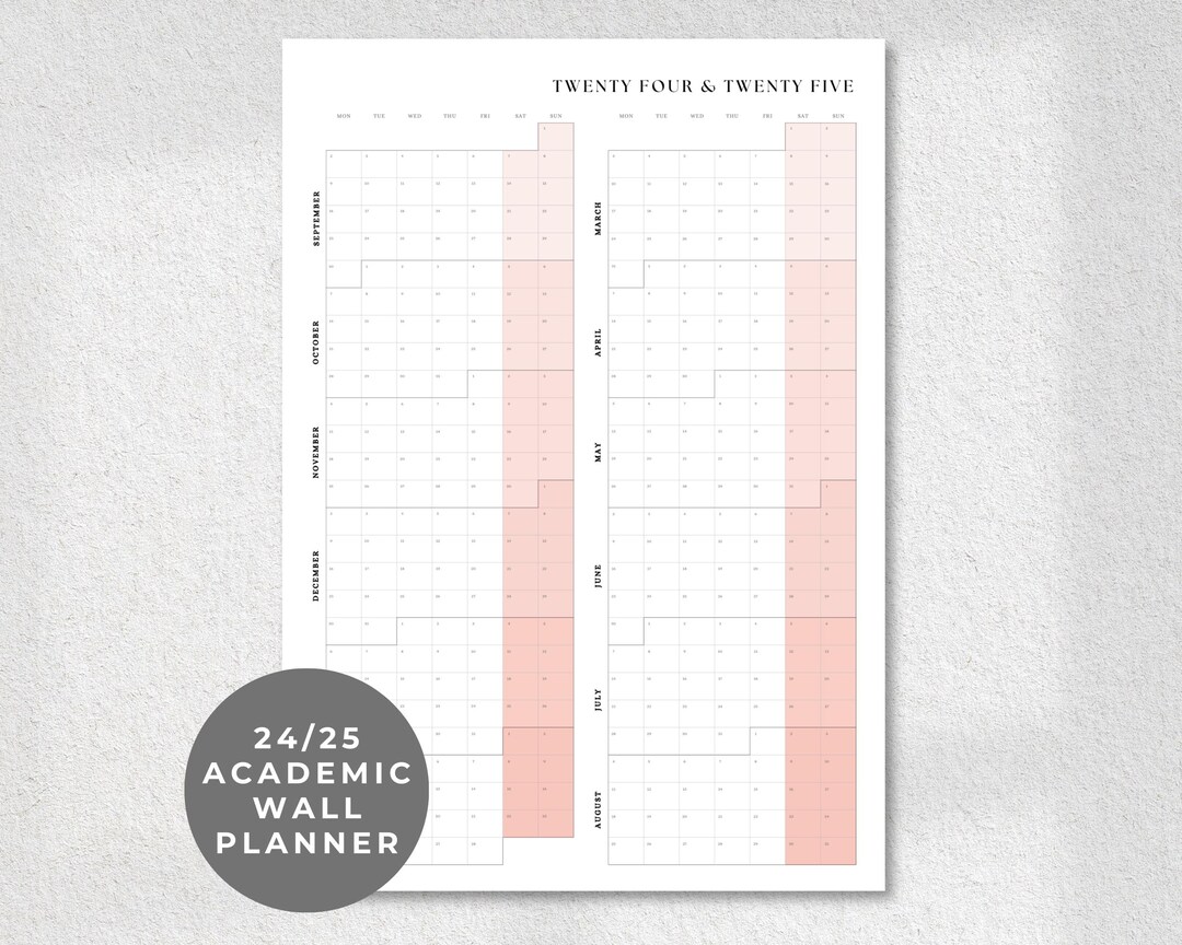 2024 2025 Academic Wall Calendar, Portrait Large Printable Calendar ...