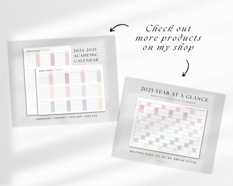 2024 2025 Academic Wall Calendar, Portrait Large Printable Calendar ...