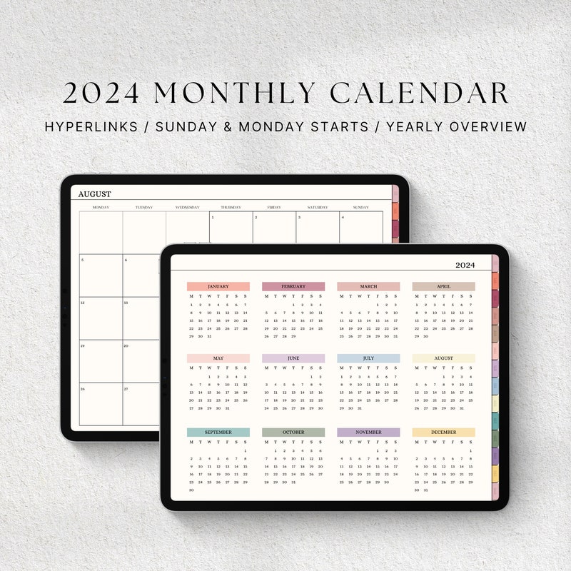 Colorful Calendar - Etsy