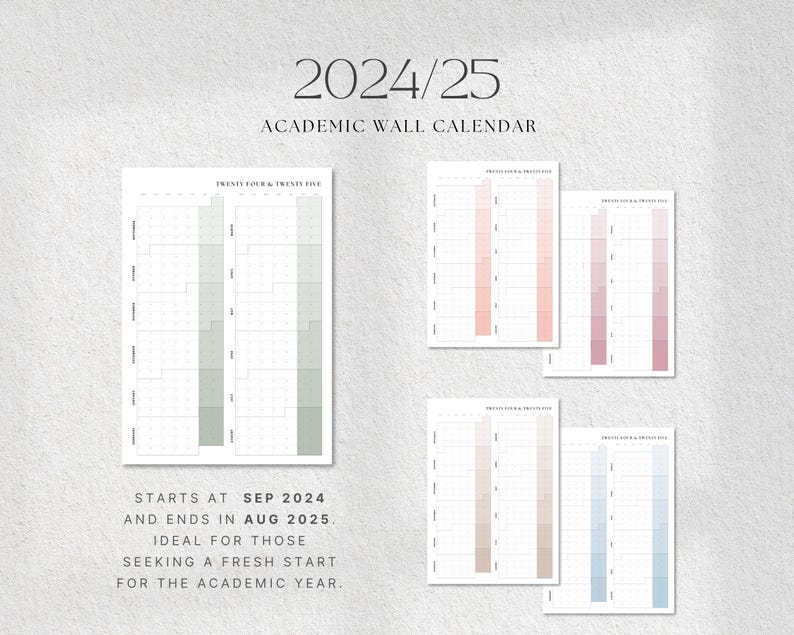 2024 2025 Academic Wall Calendar, Portrait Large Printable Calendar ...