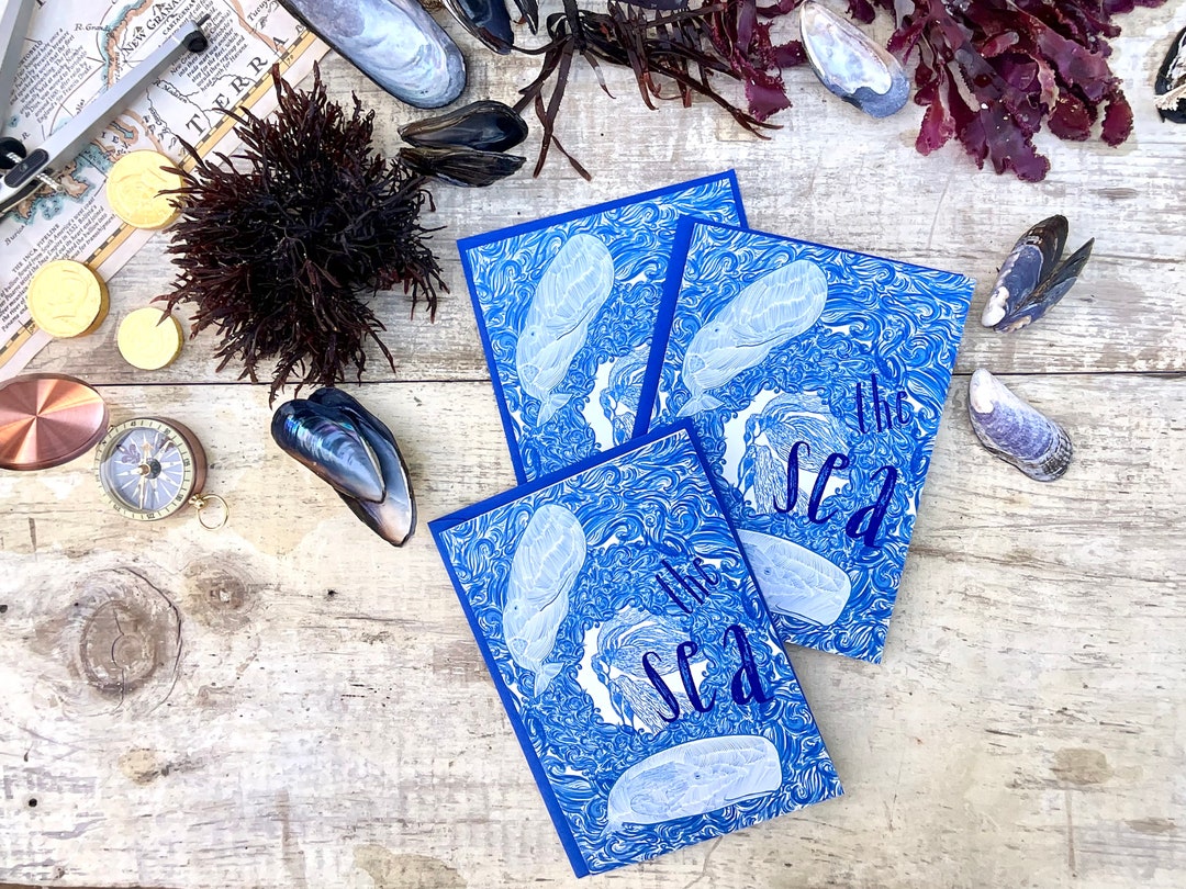 Card Marine Life Card Set Hand Drawn Greeting Card Set All Occasion ...