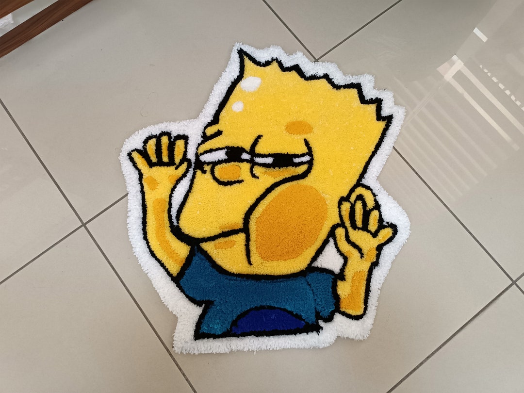 Bart Simpson Tufted Rug, Handmade Cartoon Rug, Funny Colorful Home ...