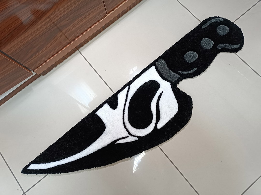 Ghostface Knife Rug, Halloween Scream Carpet, Kitchen Tufted Rug,fluffy ...
