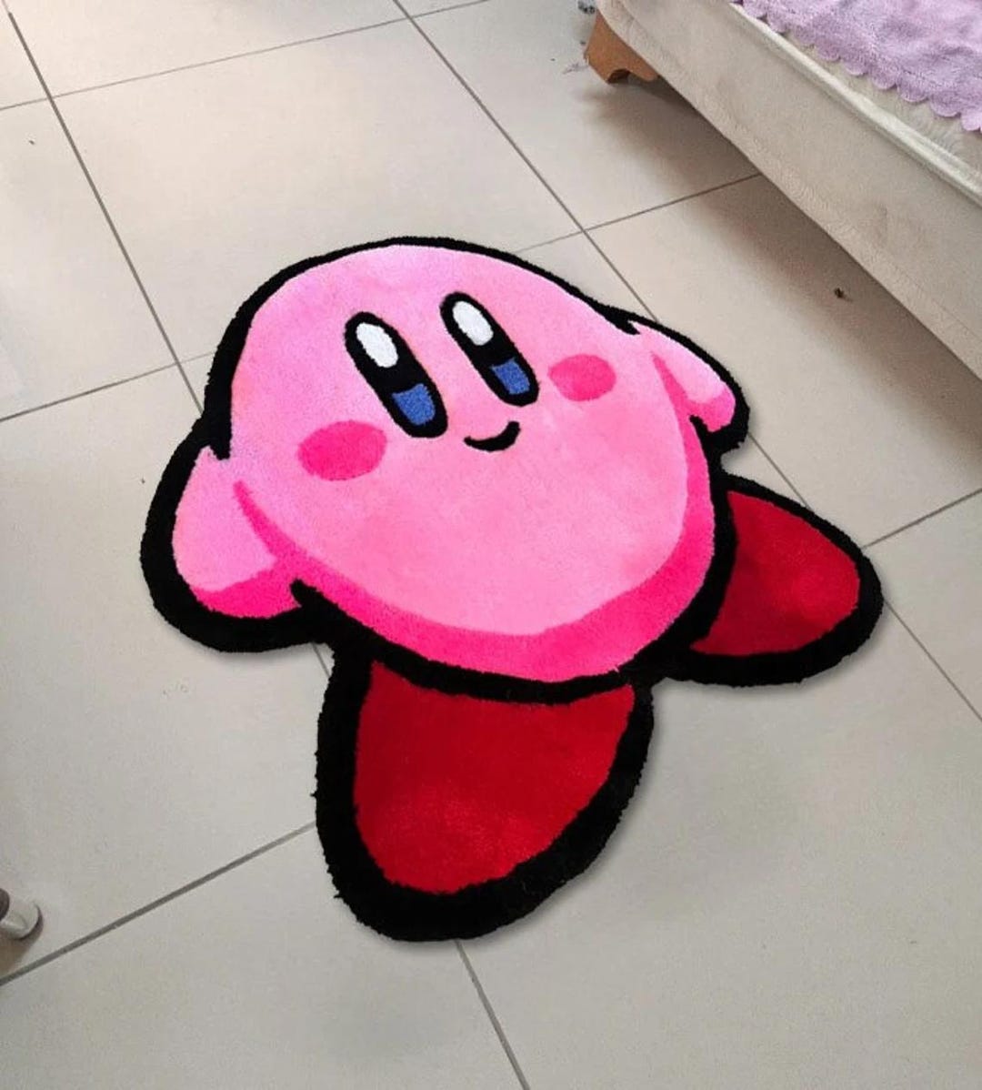 Kirby Tufted Rug, Video Game Character Rug for Kids Room, Handmade ...