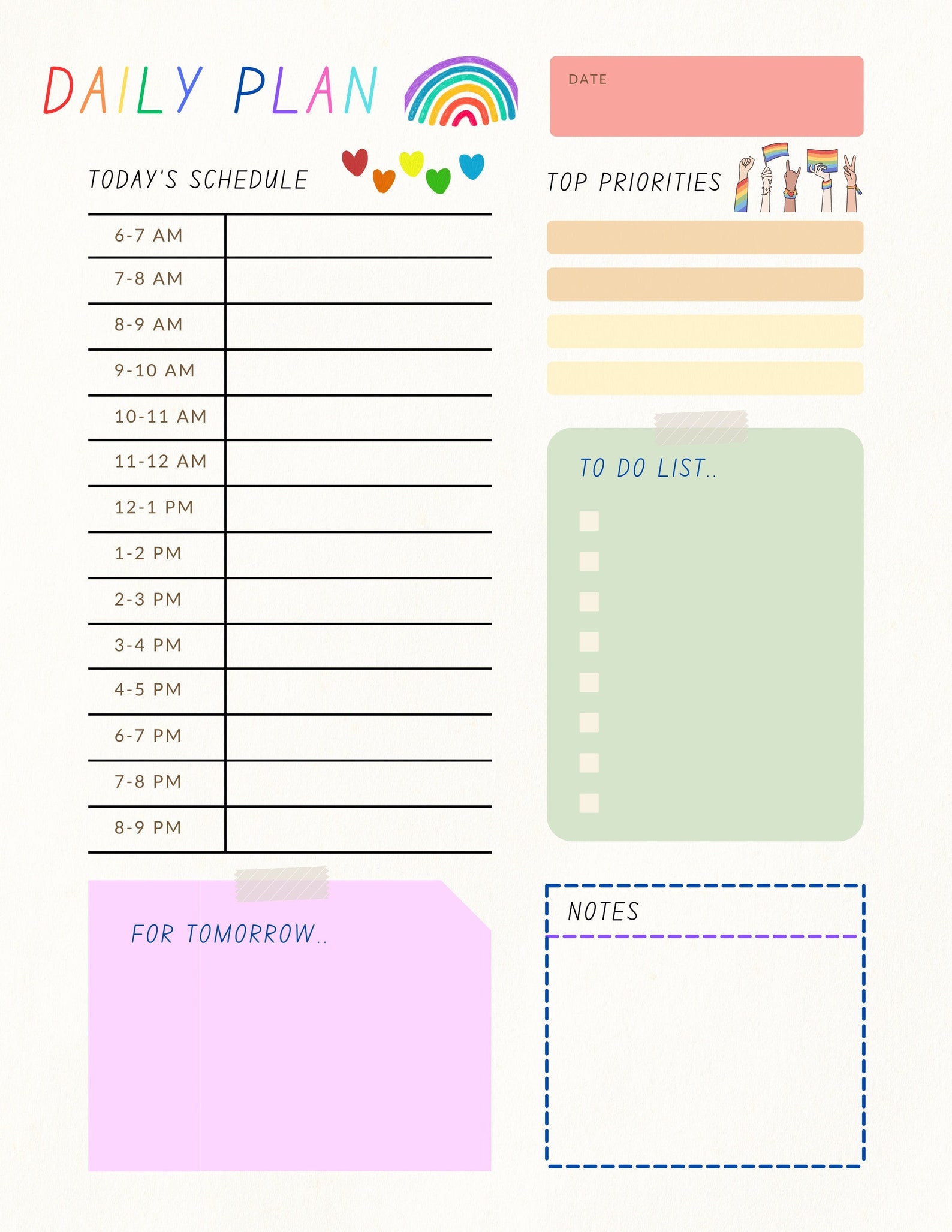 Rainbow Pride Planner, Printable Pdf Daily Planner for Kids , Teens ...