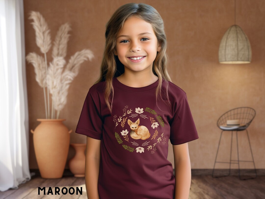 Kids Fennec Fox Shirt, Fox Lover Tshirt, Girls T-shirt, Boys Crewneck ...