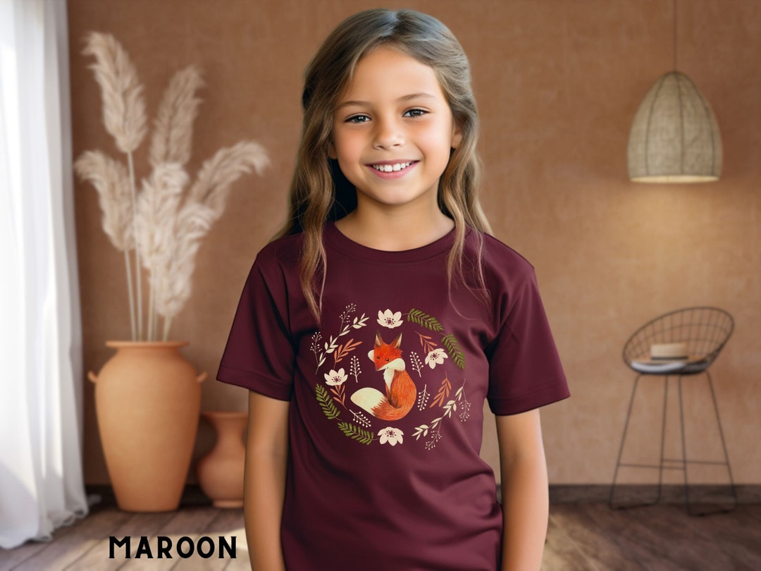 Kids Fox Shirt, Fox Lover Tshirt, Girls T-shirt, Boys Crewneck, Cute ...