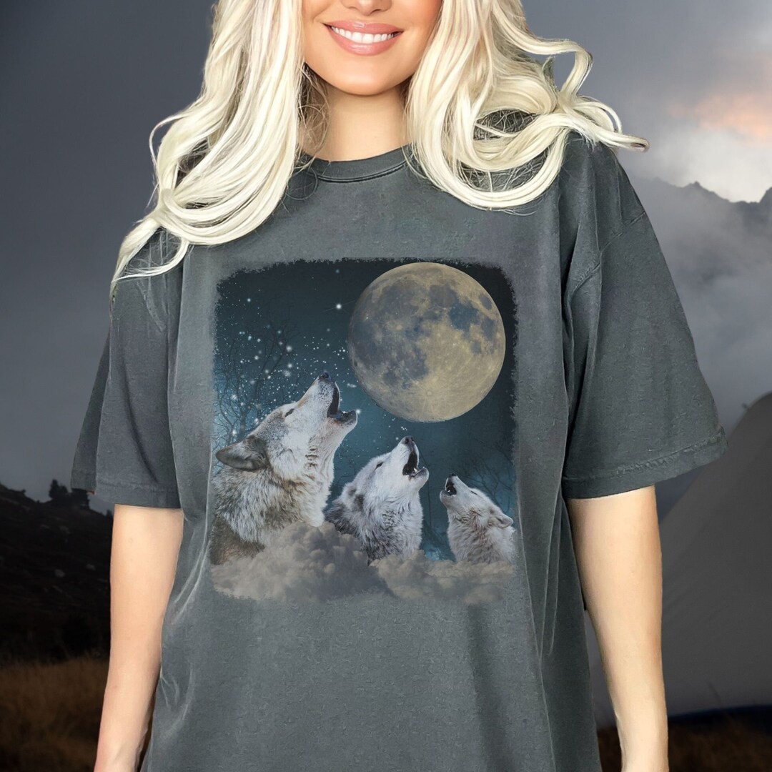 Howling Wolves Vintage Shirt, Wolf Moon Tee, Wolf Lovers Tshirt, Wild ...