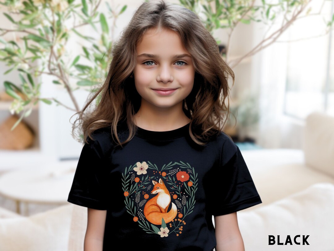 Kids Fox Shirt, Fox Lover Tshirt, Girls T-shirt, Boys Crewneck, Cute ...