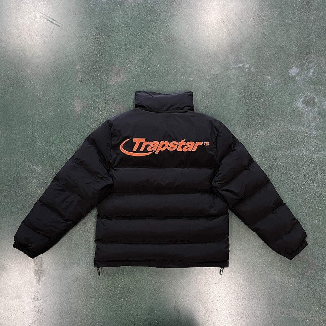 Black Trapstar Coat Orange Logo Coat Black Trapstar Puffer - Etsy
