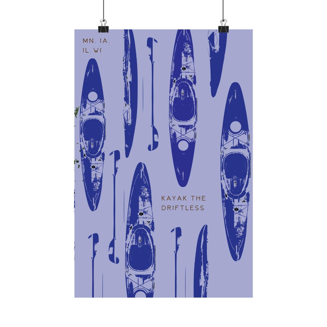 Kayak Midwest Driftless Vertical Poster, Adventure Wall Art, Outdoor ...