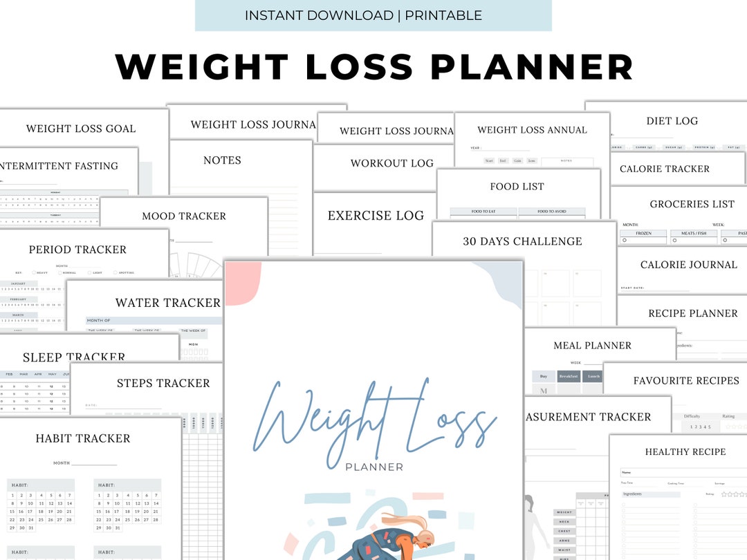Weight Loss Planner, Weight Loss Planner Weight Watchers, Selfcare ...