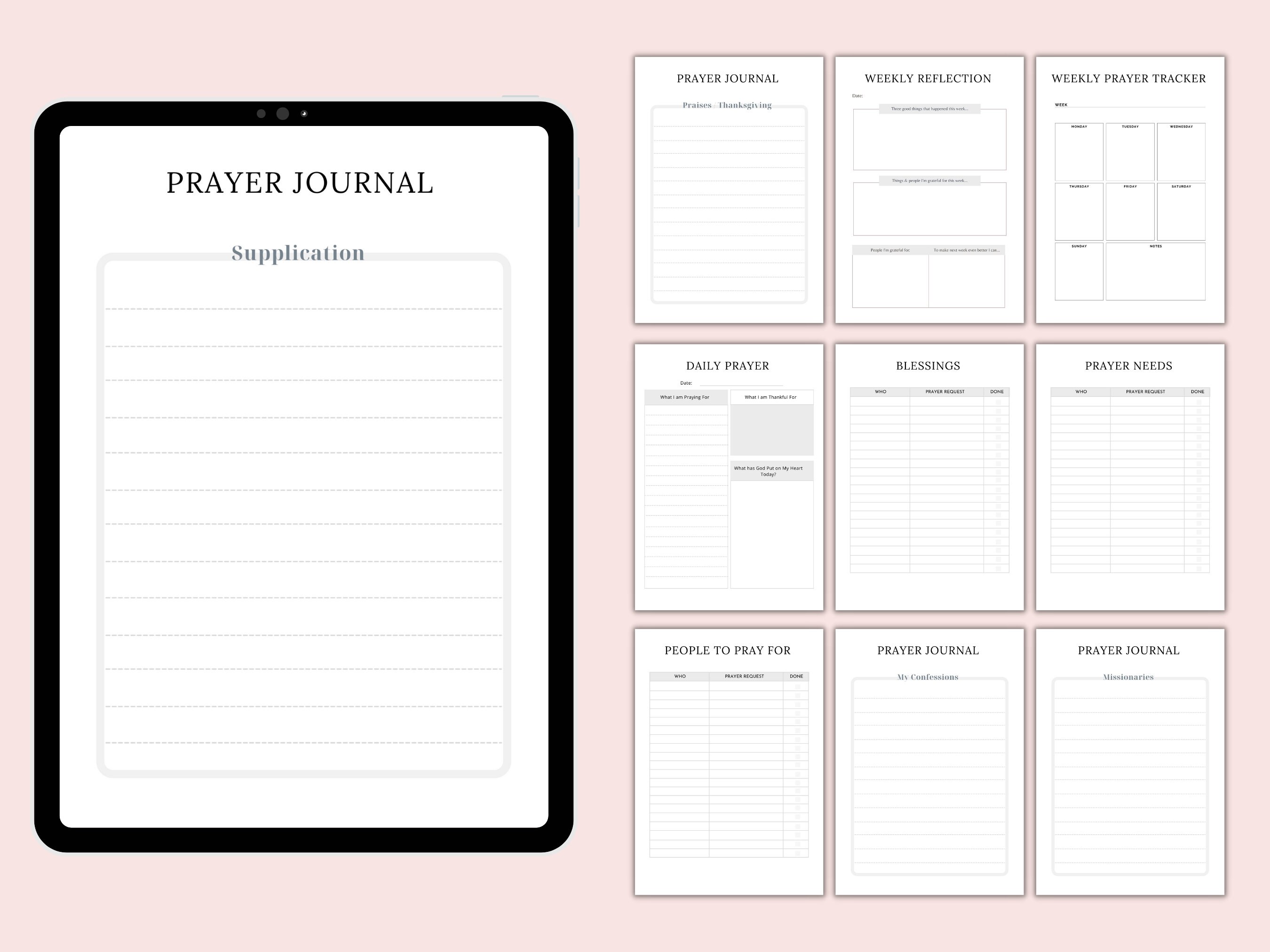 Printable Prayer Journal, Prayer Journal, Digital Prayer Journal ...