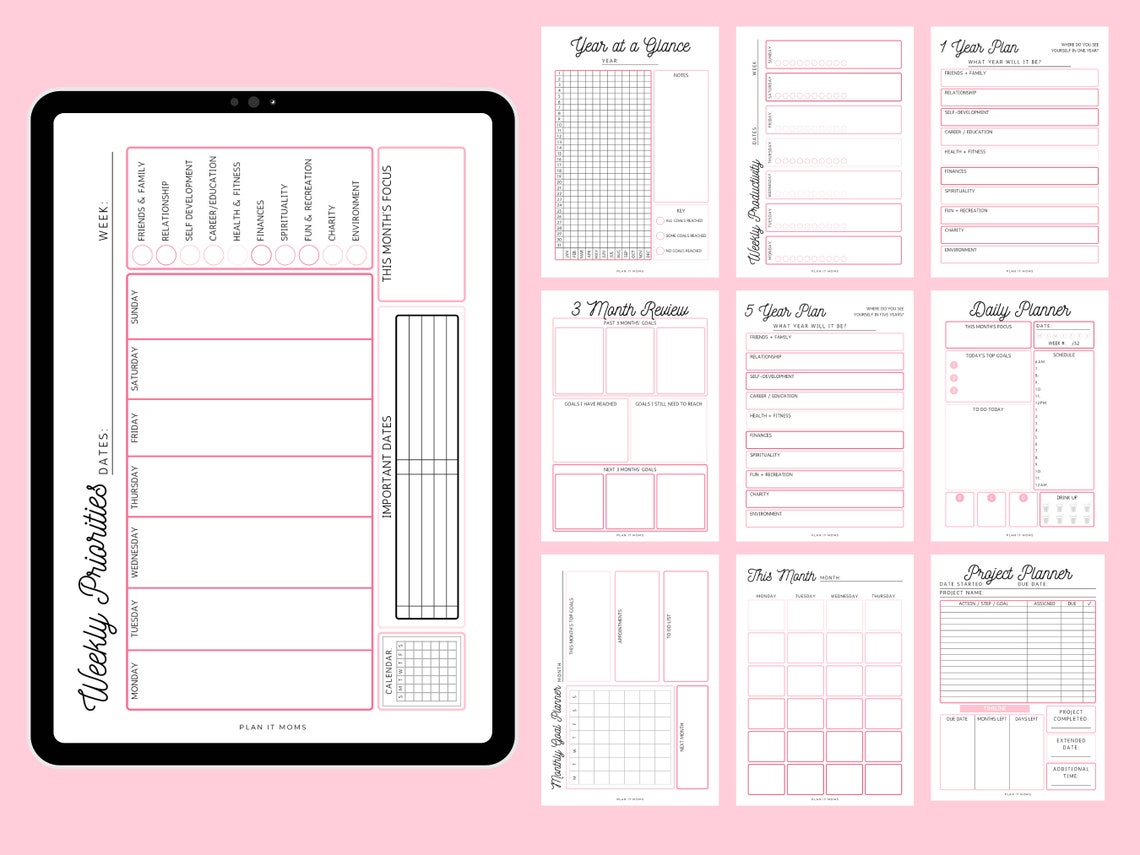 Goal Planner, Goal Tracker, Goal Setting, Goals, Vision Board, Vision ...
