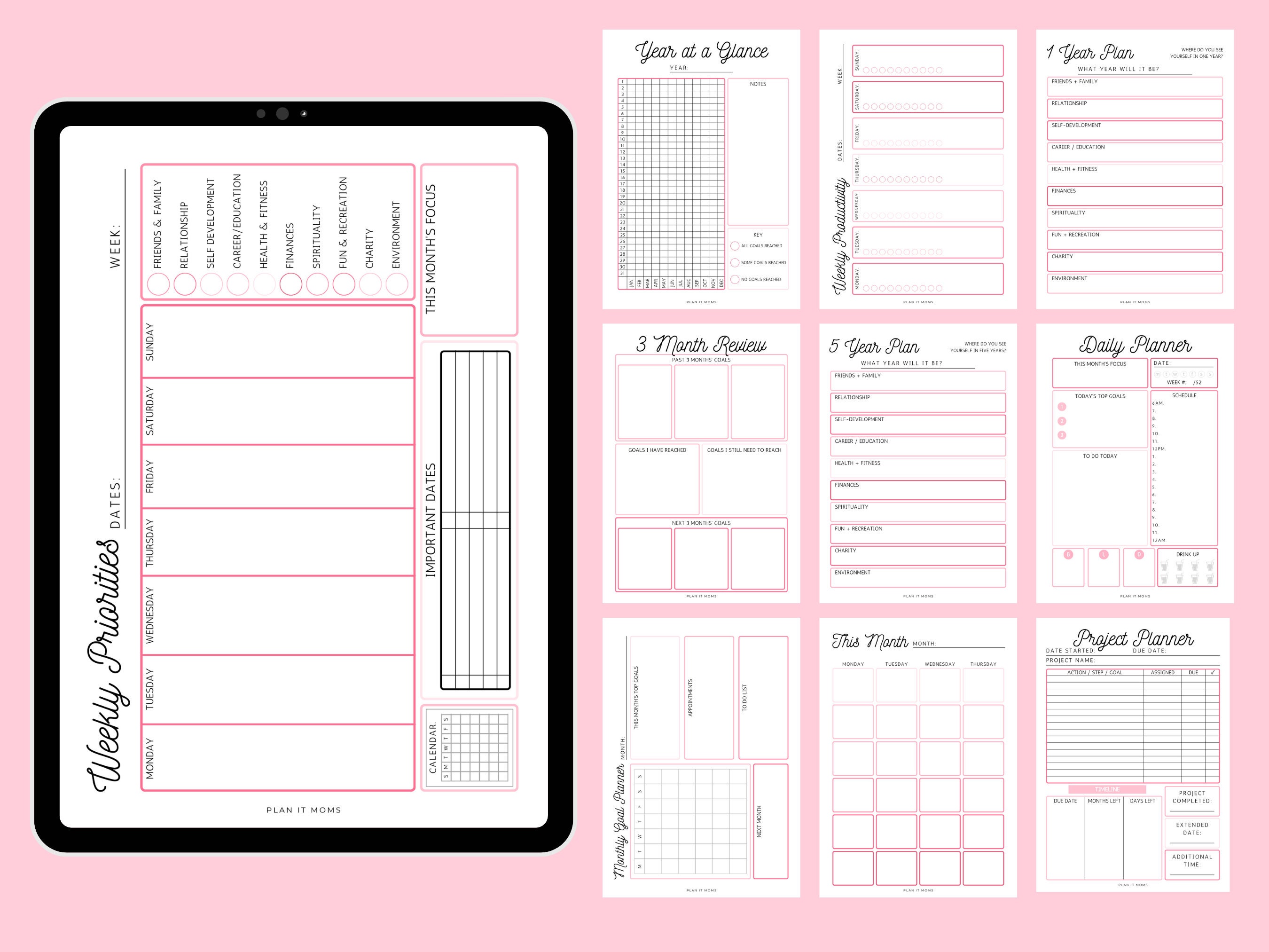 Goal Planner, Goal Tracker, Goal Setting, Goals, Vision Board, Vision ...
