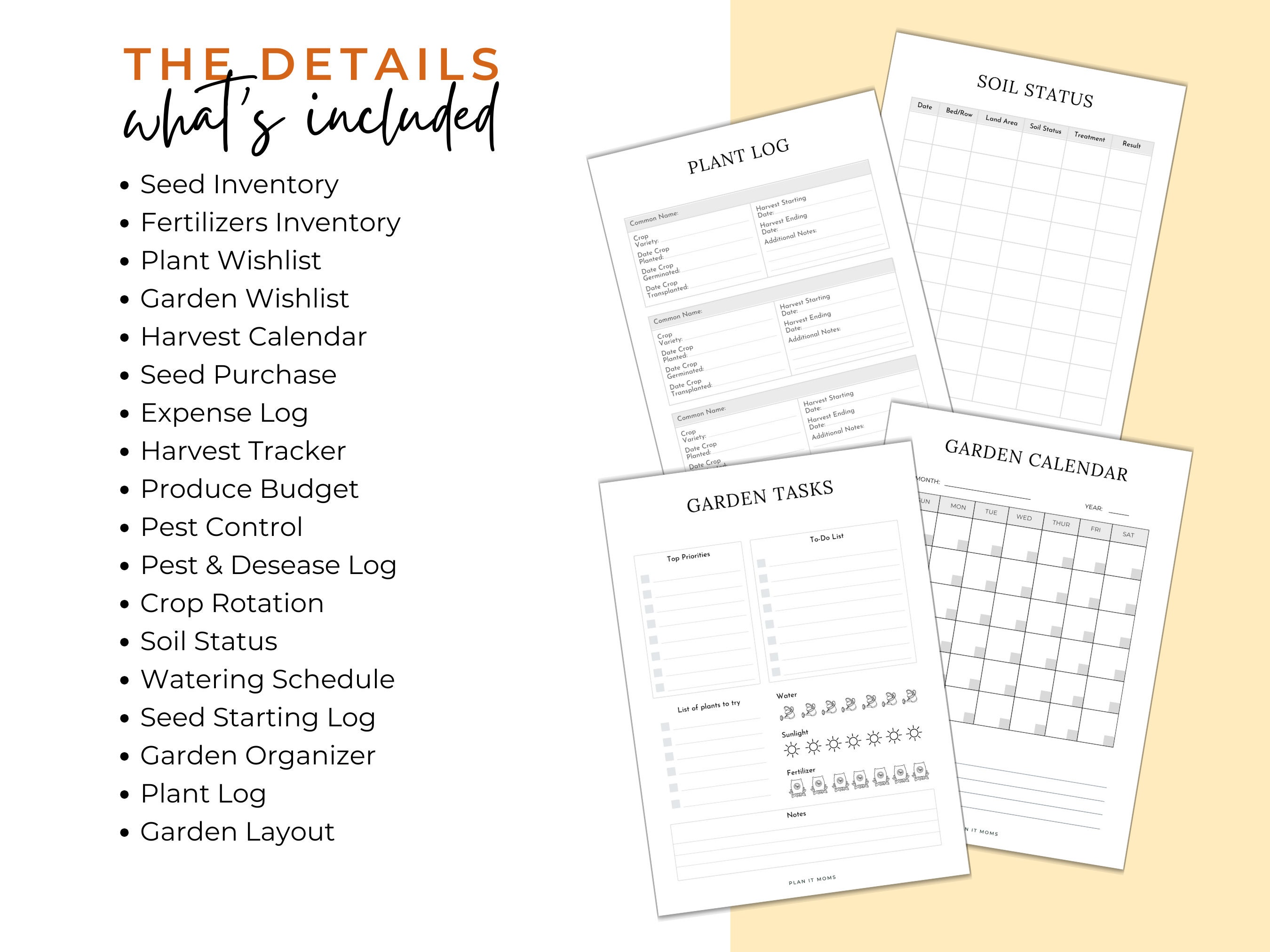 Garden Planner, Garden Plans, Digital Garden Planner, Garden Journal ...