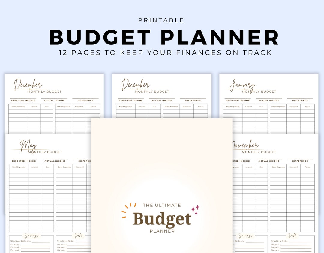 Monthly Budget Tracker Printable , Expenses Tracker Printable, Debt ...