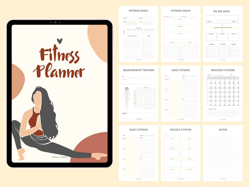 Fitness Planner, Fitness Journal, Fitness Tracker, Fitness, Digital ...