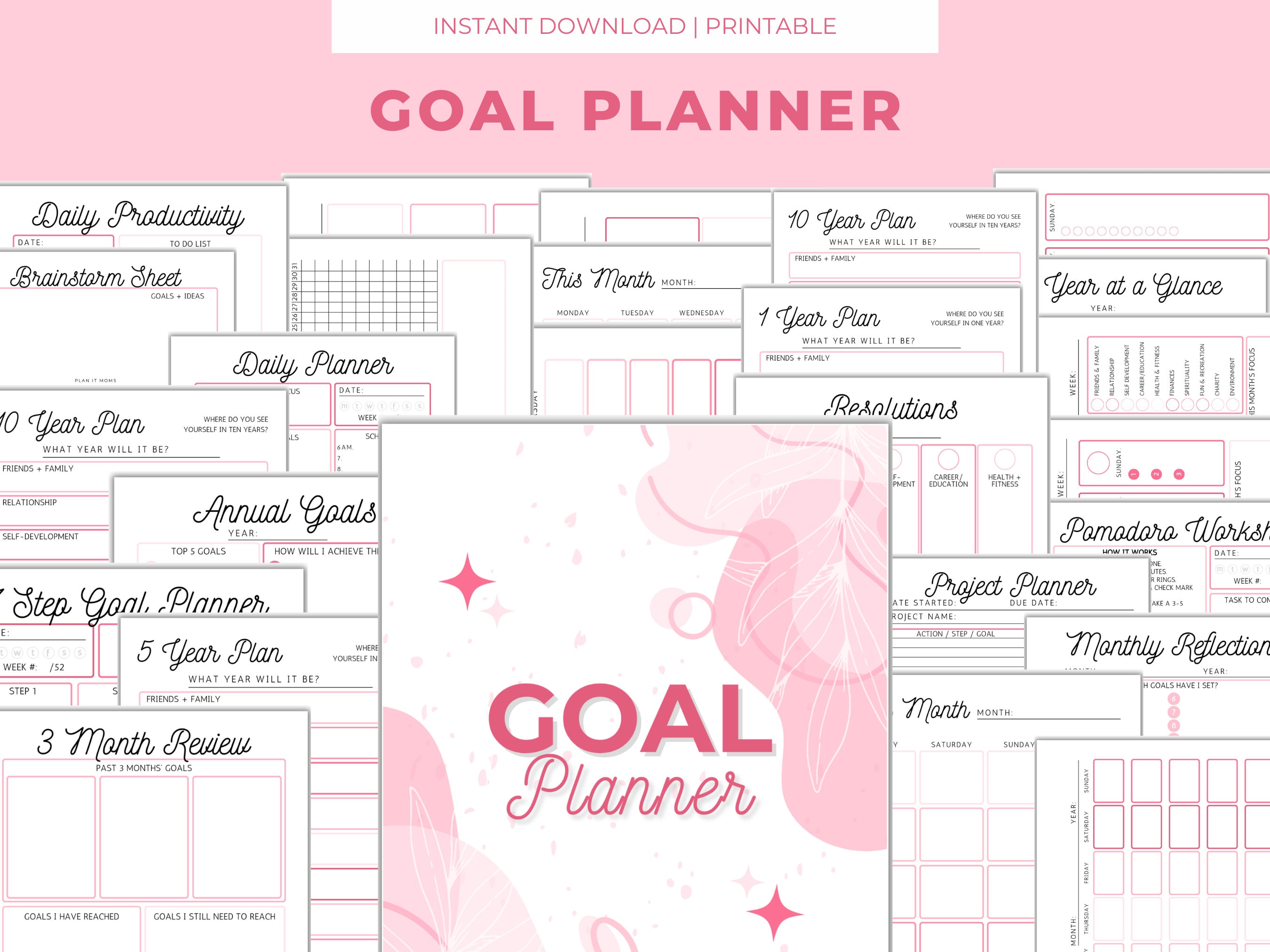 Goal Planner, Goal Tracker, Goal Setting, Goals, Vision Board, Vision ...