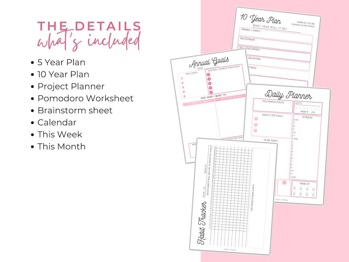 Goal Planner, Goal Tracker, Goal Setting, Goals, Vision Board, Vision ...