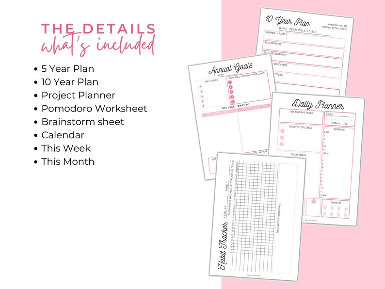 Goal Planner, Goal Tracker, Goal Setting, Goals, Vision Board, Vision ...