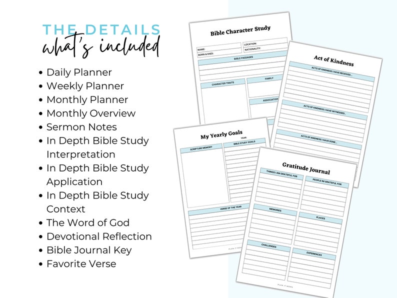 Bible and Devotional Planner, Bible Planner, Devotional Planner, Bible ...