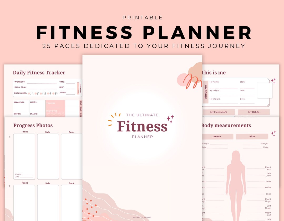 Fitness Planner, Digital Fitness Planner, Workout Planner, Wellness ...