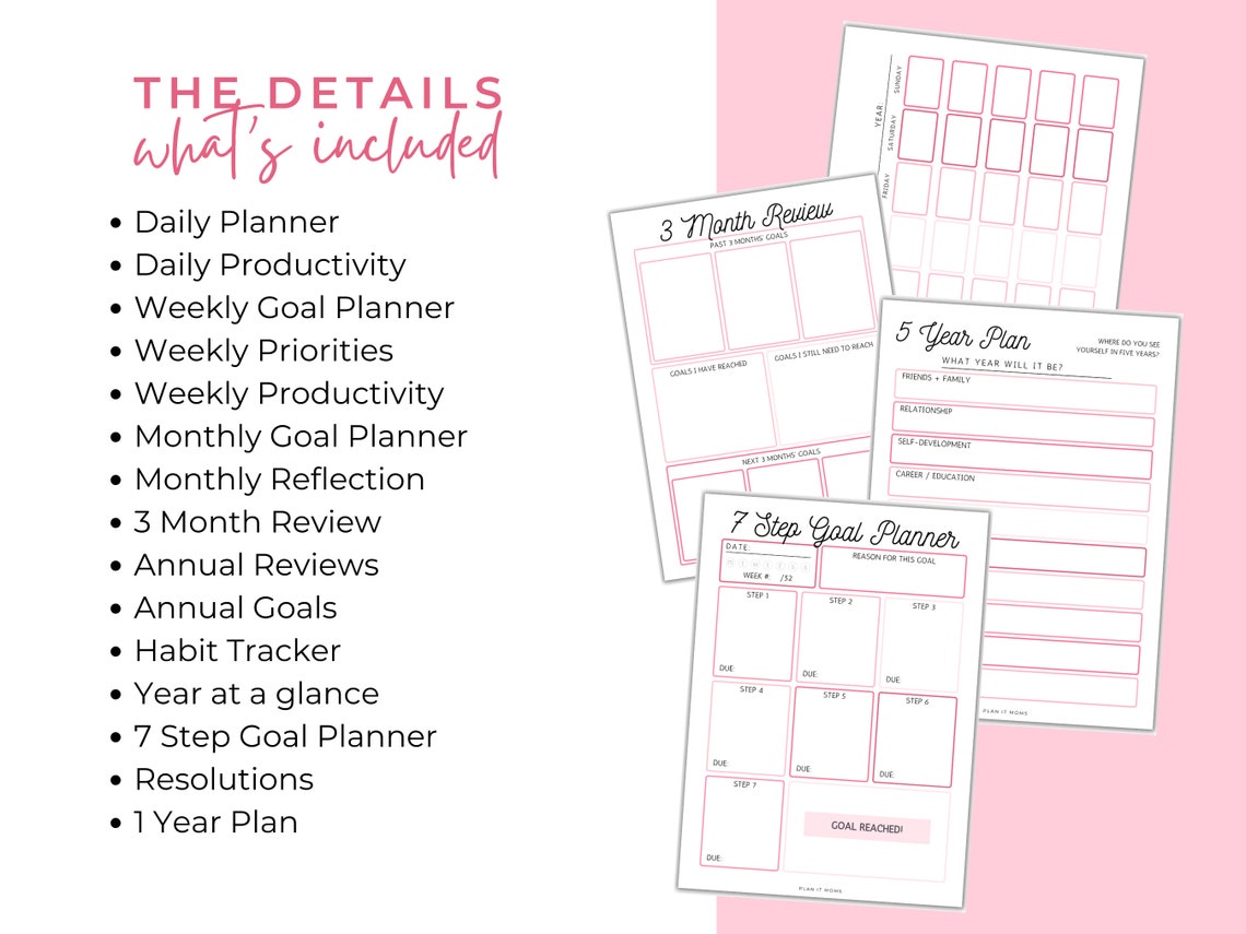 Goal Planner, Goal Tracker, Goal Setting, Goals, Vision Board, Vision ...