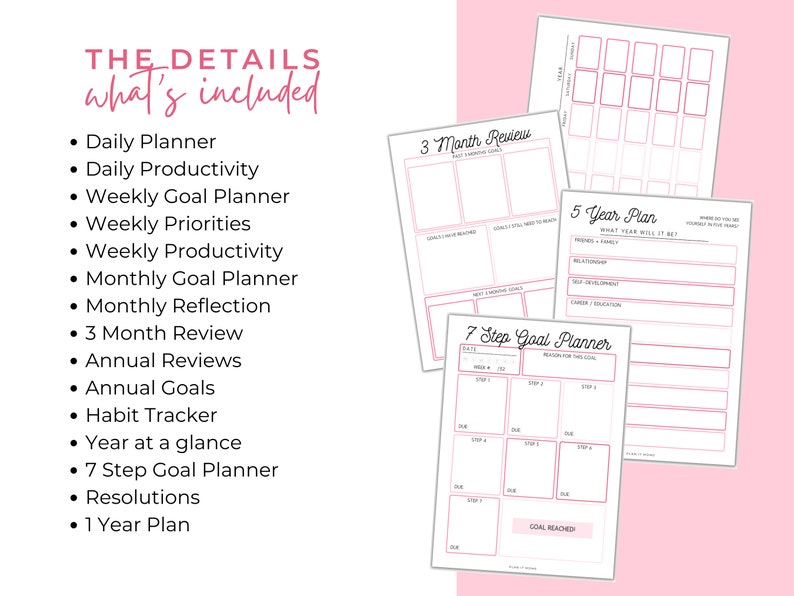 Goal Planner, Goal Tracker, Goal Setting, Goals, Vision Board, Vision ...