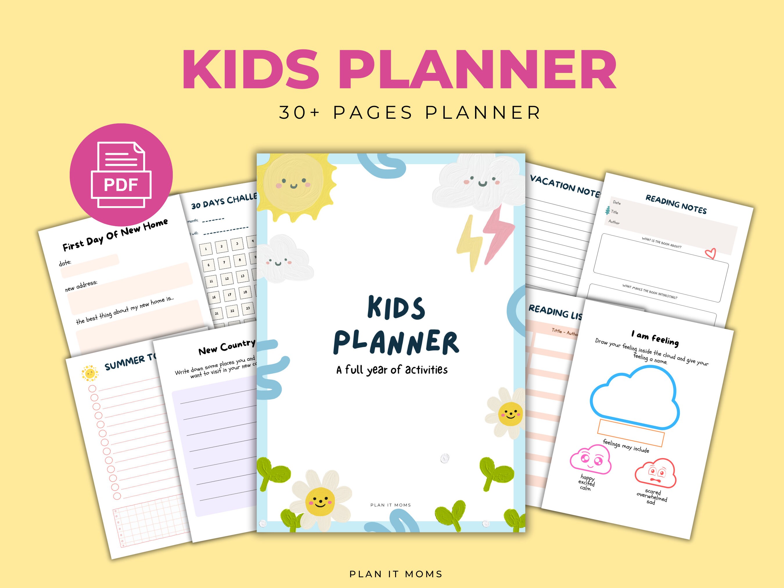 Kids Planner, for Kids, Kids Chore Chart, Homeschool Planner, Academic ...